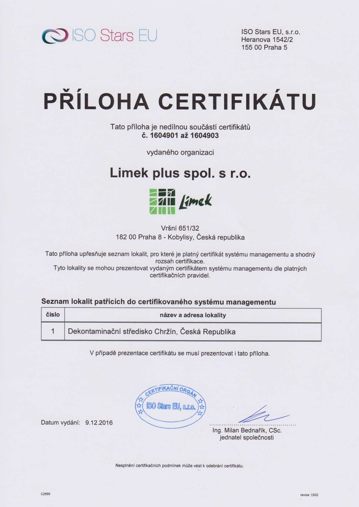 Certifikáty - Limek.cz